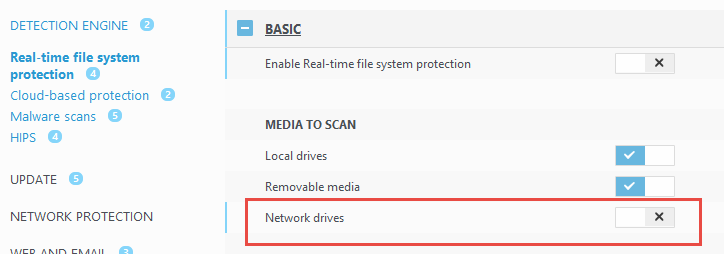 Performance Exclusions - Ability to Add Network Shares to List - ESET ...