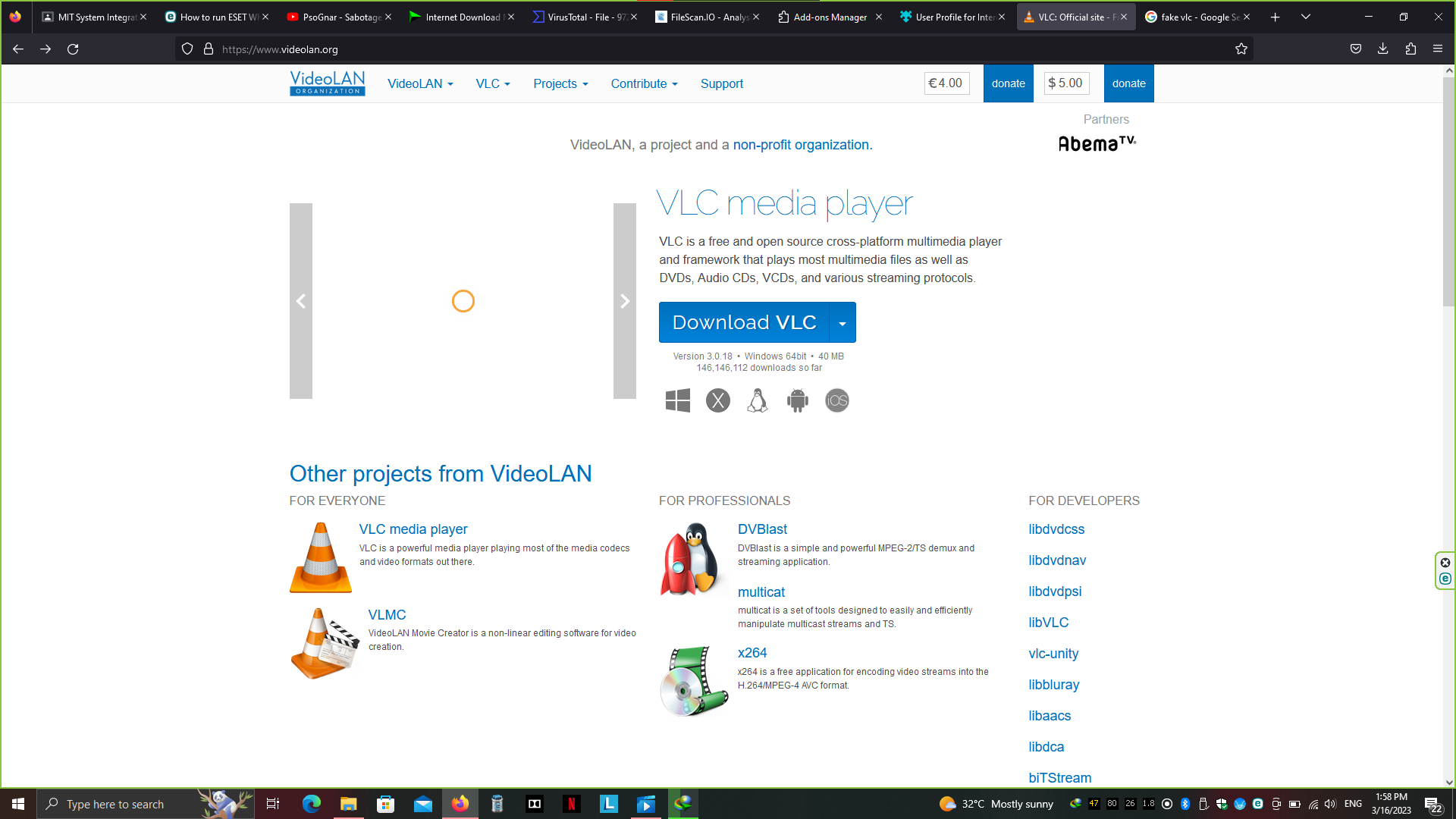 fake vlc web - Malware Finding and Cleaning - ESET Security Forum