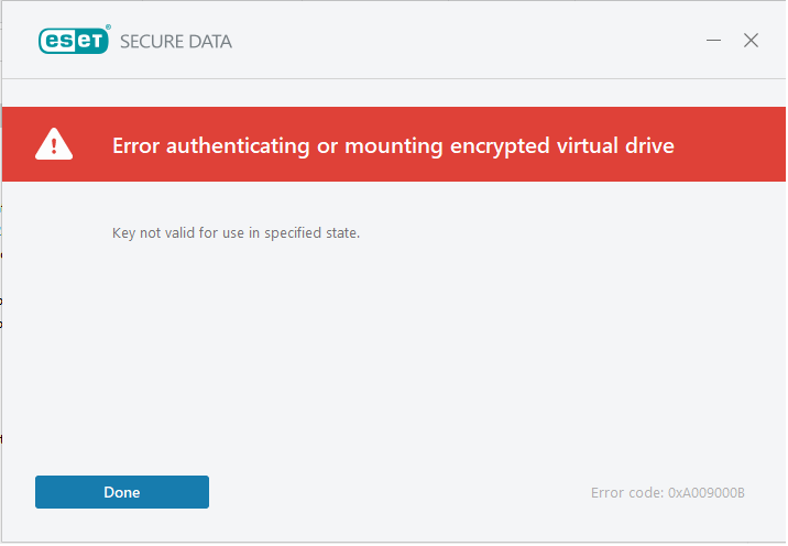 Eset encrypted drive: Error authenticating or mounting encrypted ...
