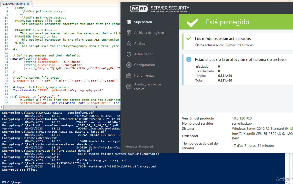 Ransom simulation - Should be detected? - ESET Products for Windows ...