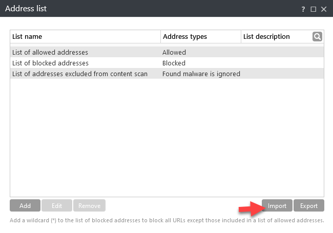 Populate blocked address list automatically - ESET PROTECT On-prem ...