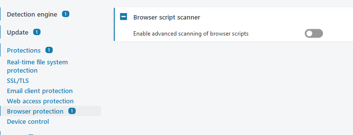 NOD 32 Version 17.0.15 causes tab crashes Fire Fox Browser Version 119 ...