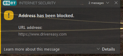 Website all of the sudden blocked. - ESET Internet Security & ESET ...