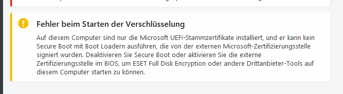 FDE Missing UEFI SecureBoot certificate - Encryption - ESET Security Forum
