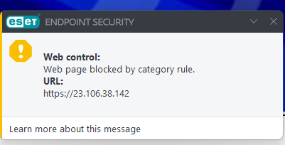 Remove ESET Endpoint Web Control Popup from the User? - ESET PROTECT ...