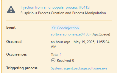 ATERA code injection detections - Malware Finding and Cleaning - ESET ...