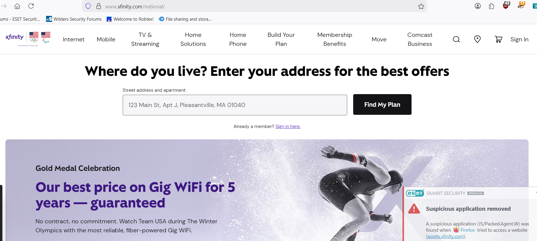 Why am I unable to navigate the Comcast website? - Malware Finding and ...
