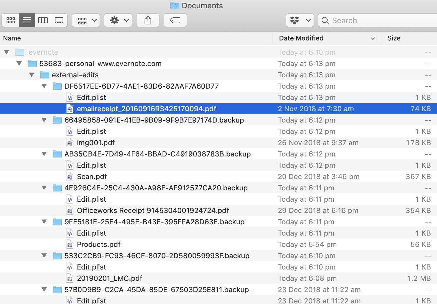 what is the "external-edits" folder in Documents? - Evernote for Mac ...
