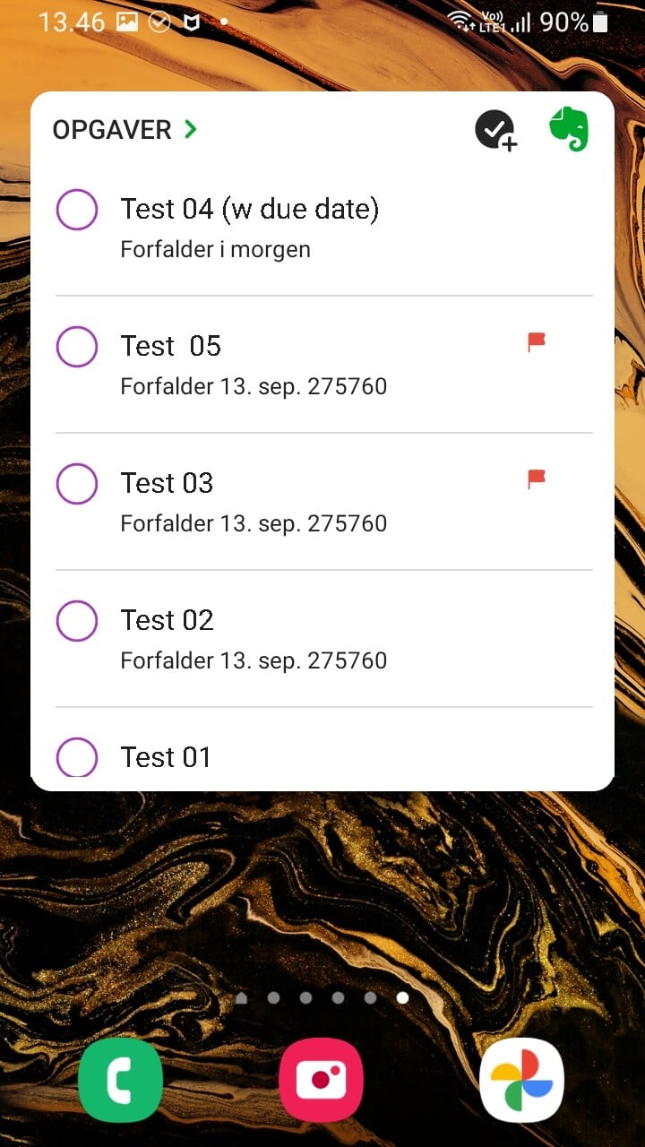 Problems with tasks widget (android) - Evernote for Android Issues ...