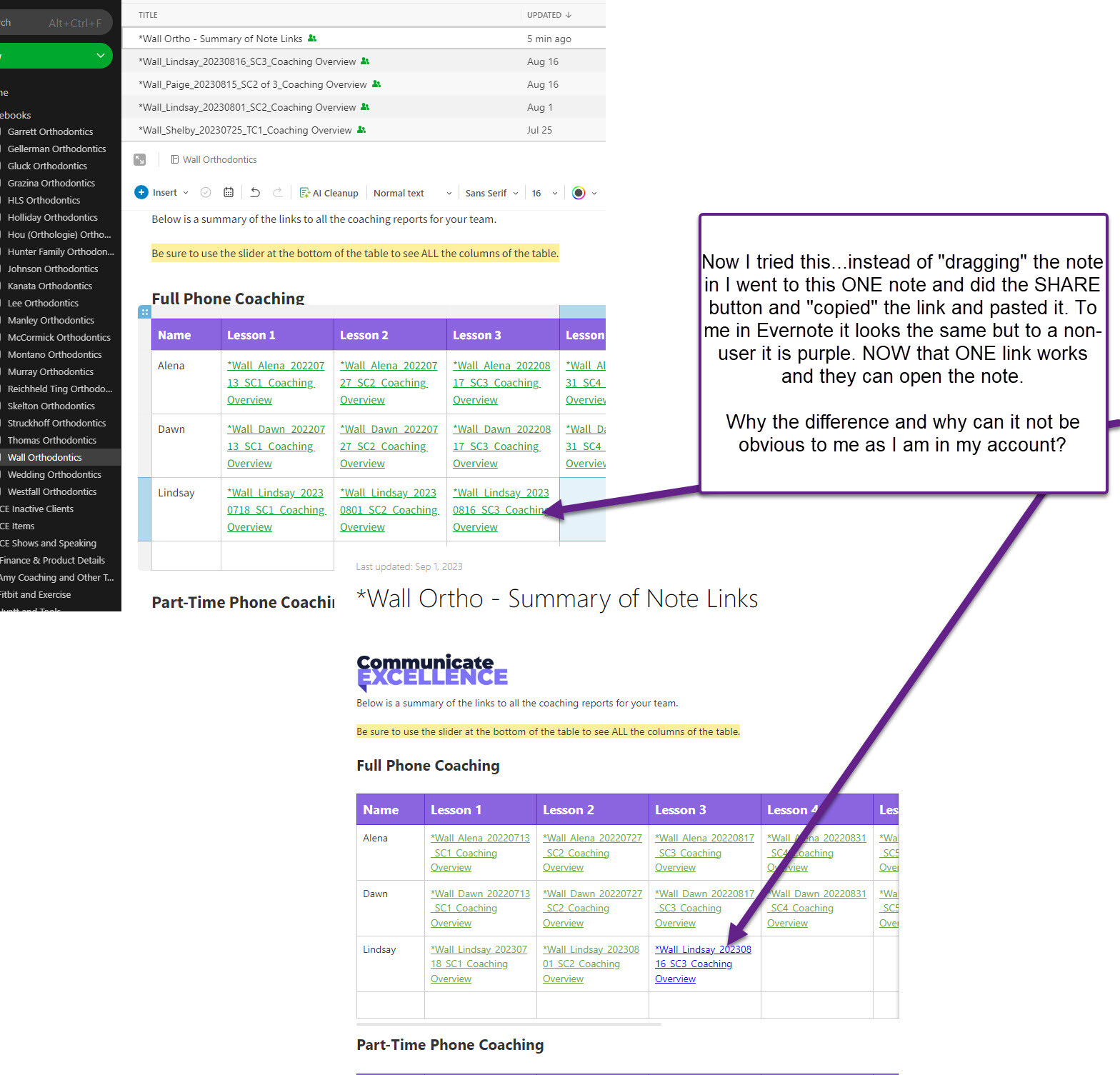 Shared Master Note with backlinks to other shared notes not visible to ...