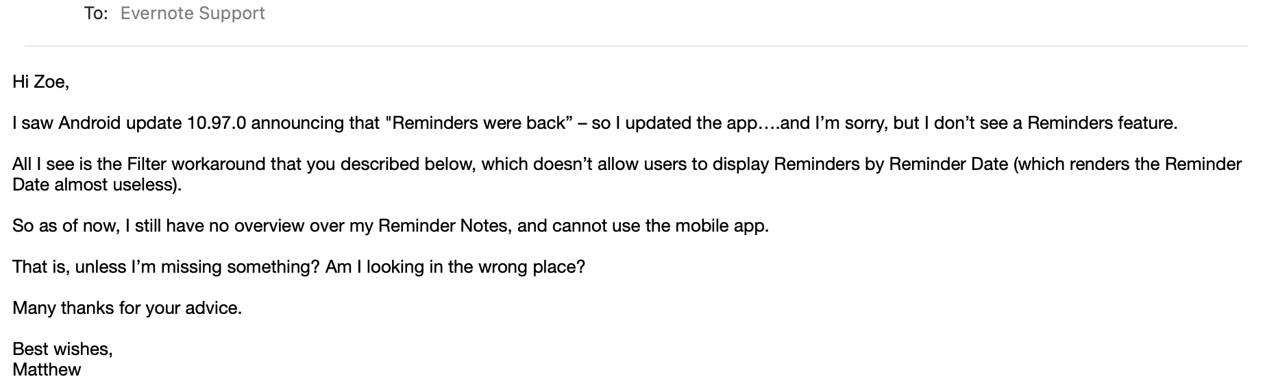 No longer possible to filter on upcoming reminders anymore - Evernote ...