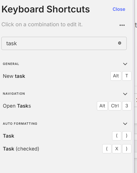 Adding tasks using codes (and without having to leave the keyboard ...