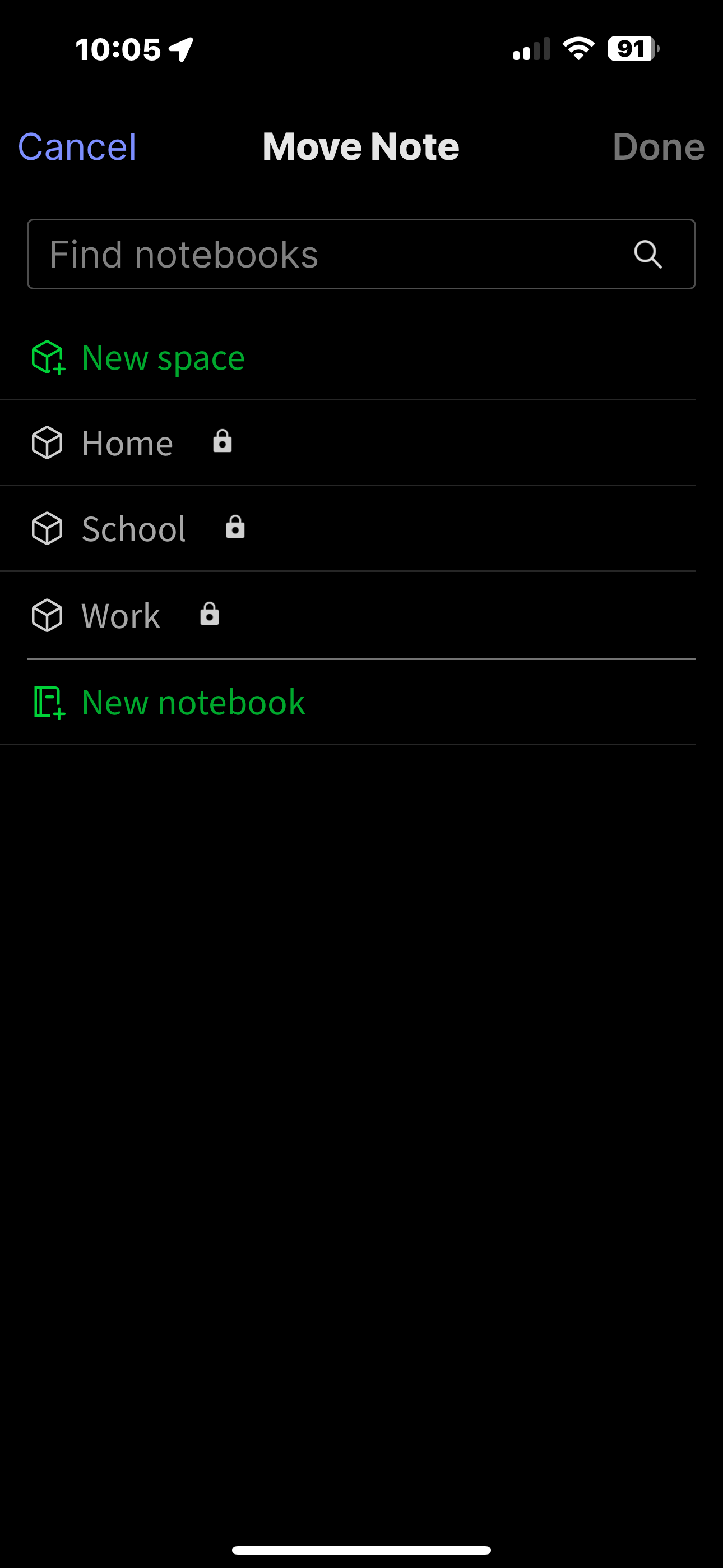 Moving notes - Evernote for iOS Issues (Versions 10.0 and above ...