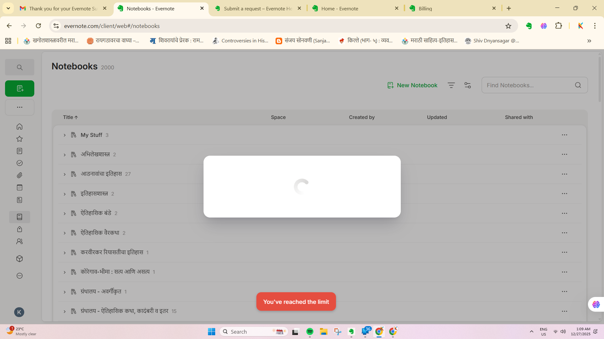 Wrong plan limits applied. Not able to create notebook - General ...