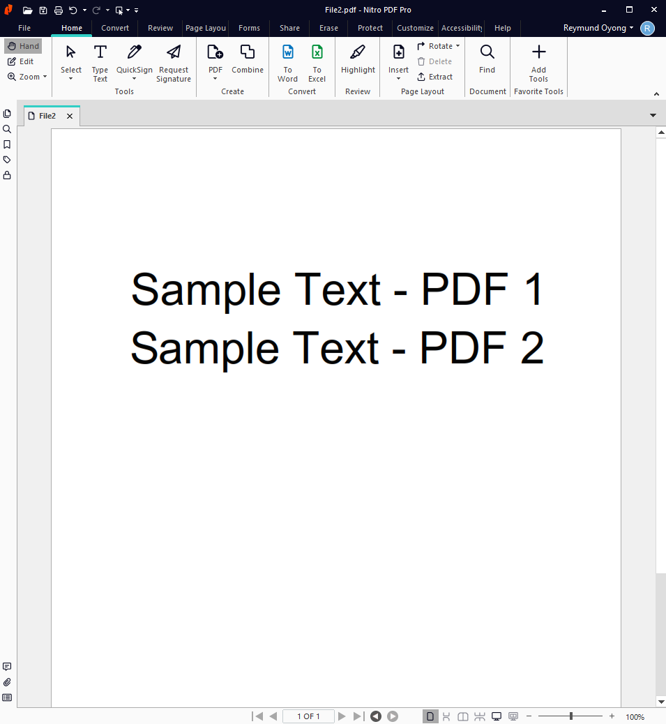 Can Nitro merge as well, not just combine? 2 pdf with 10 pages become 1 ...