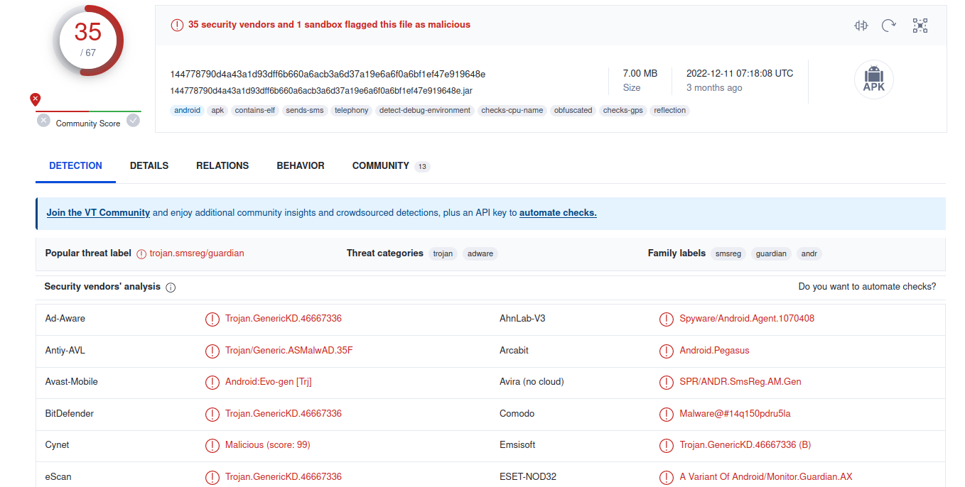 pegasus malware 2021 android source code - Malwarebytes for Android ...