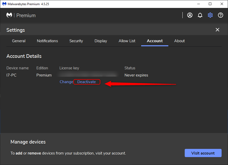 How to change one of my three devices - Malwarebytes for Windows ...