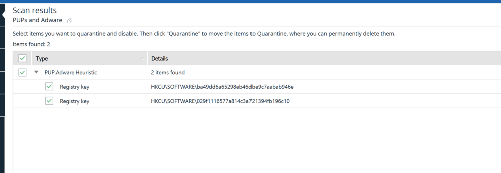PUP.Adware.Heuristic impossible to quarantine - Resolved Malware ...