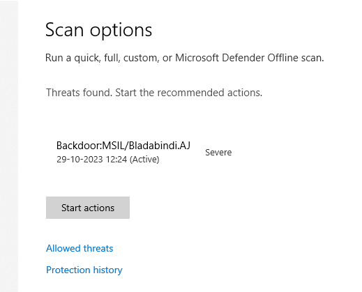 Backdoor:MSIL/Bladabindi.AJ is detected by windows defender - Resolved ...