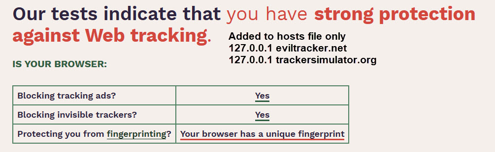 EFF’s Cover Your Tracks tool says I'm not protected against tracking ...