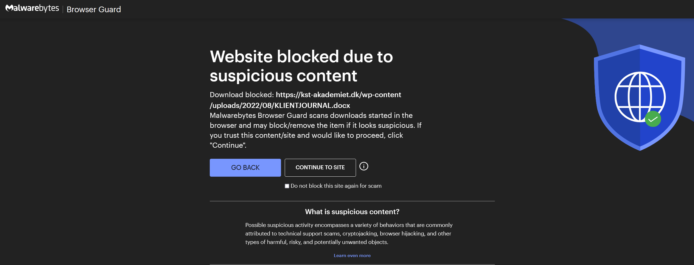Suspicious content blocked on website (.doc/.docx files) - Chrome ...