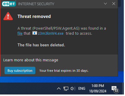 powershell virus - 1 of 3 exes undetected (virustotal) but seems ...