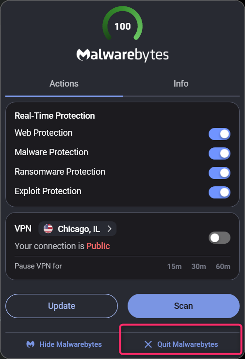 Malwarebytes real time protection... - Malwarebytes for Windows Support ...
