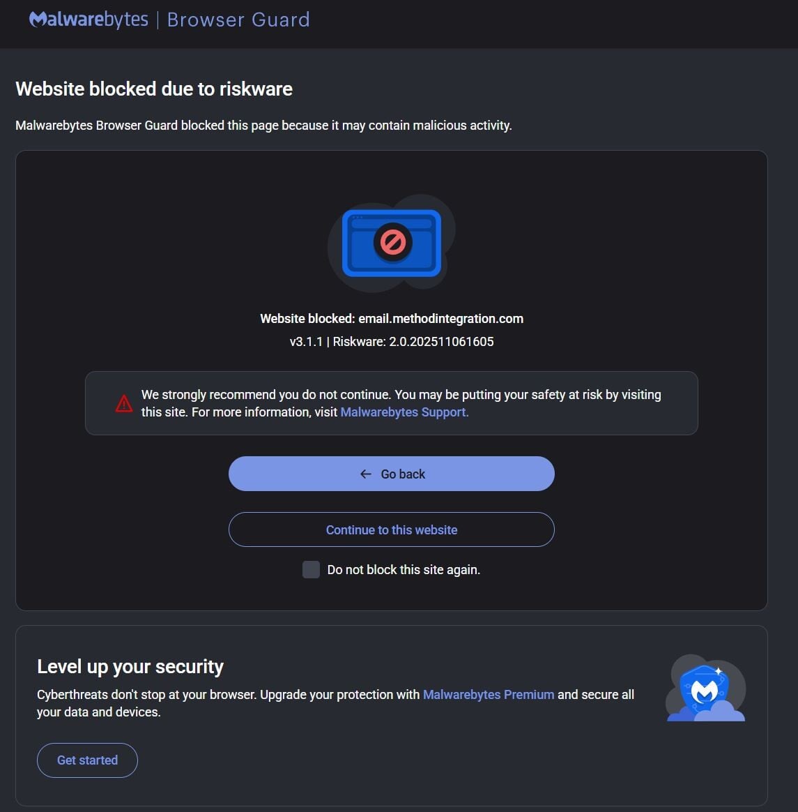 Method.me Customer Portal Shortened URL False Positive - https://MIurl ...