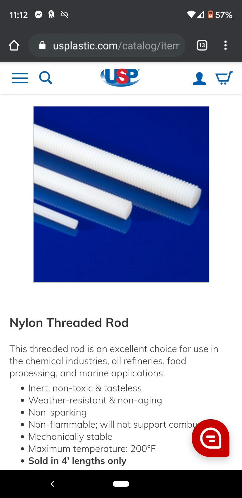 Anyone know a good source for nylon / plastic threaded rod? - General ...