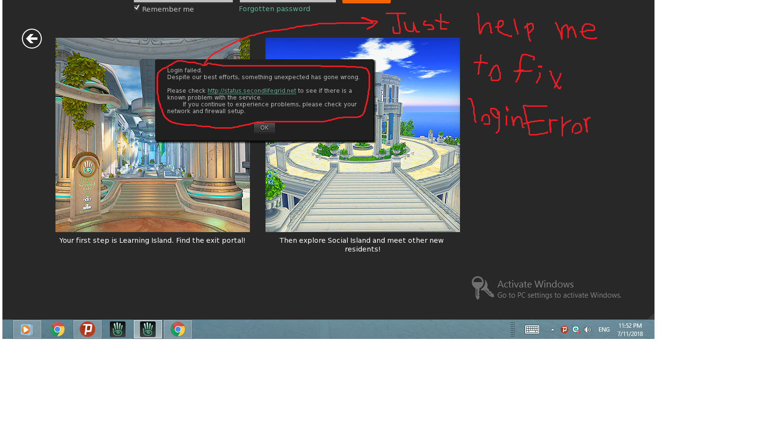 help me to log in succesfully via SL viewer - Second Life Viewer ...