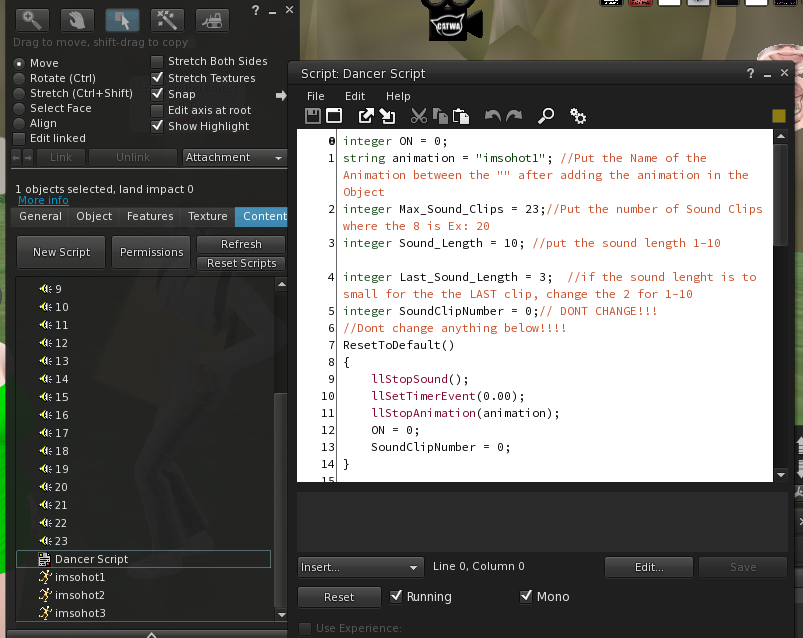 what script to make synchronized dance script with 3 animation - LSL ...