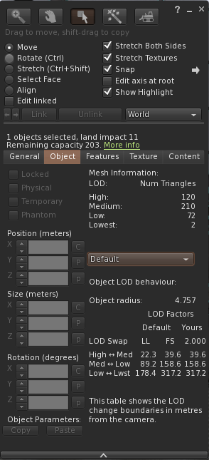 Level of Detail - Mesh - Second Life Community