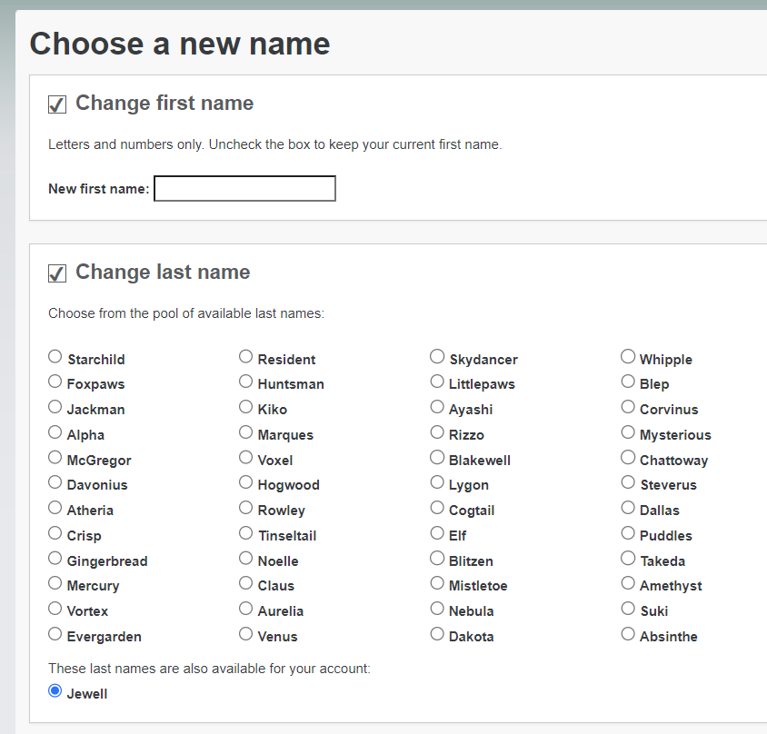 Why can't we change are first names now?? - Everything Else - Second ...