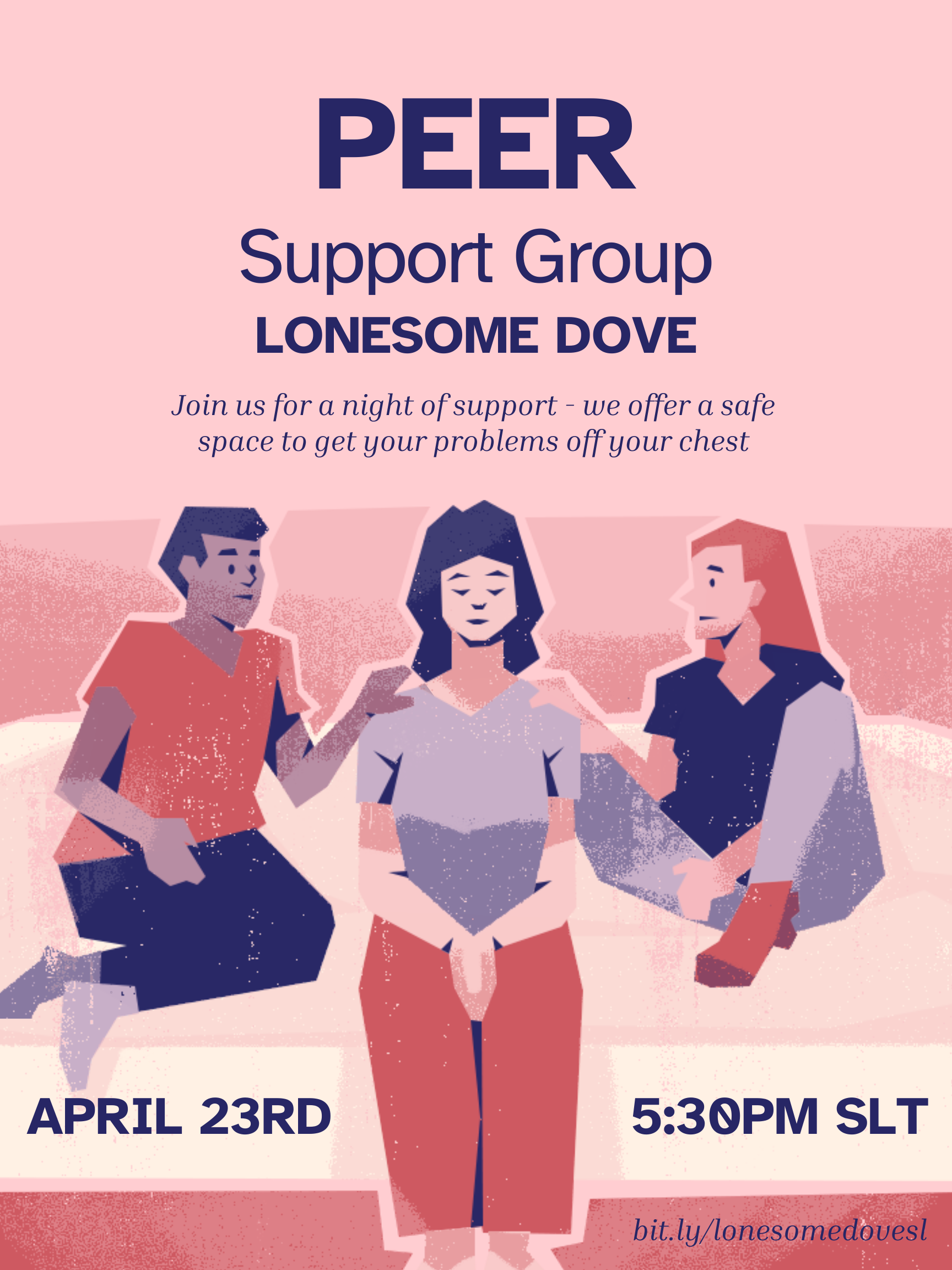 Peer Support Group 🩷 Tonight @Lonesome Dove - 5:30pm SLT 4/23/24 ...