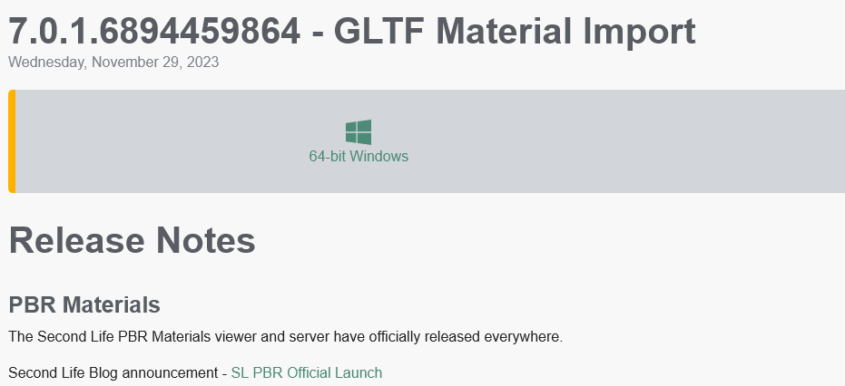 Need to be Careful with PBR no Forced Update Ever - Second Life Viewer ...