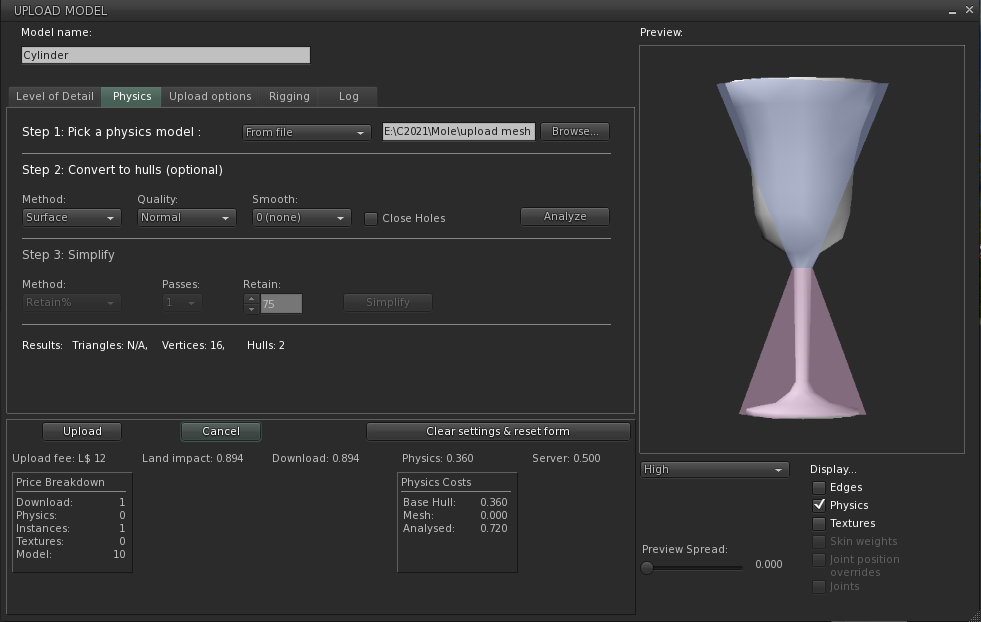 Uploading a mesh model - English - Second Life Community