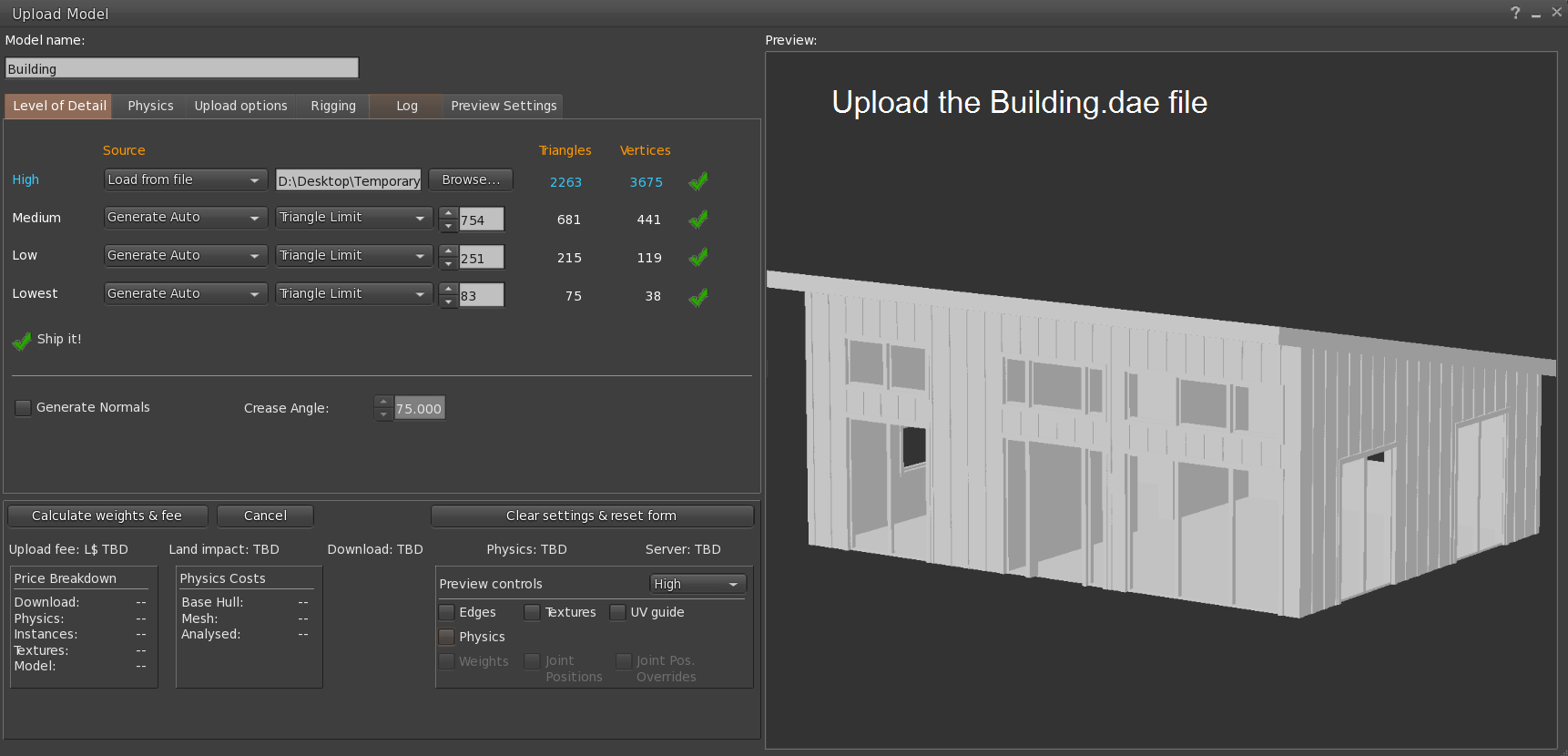 How can I make the mesh house to be used in sl? To be able to walk in ...
