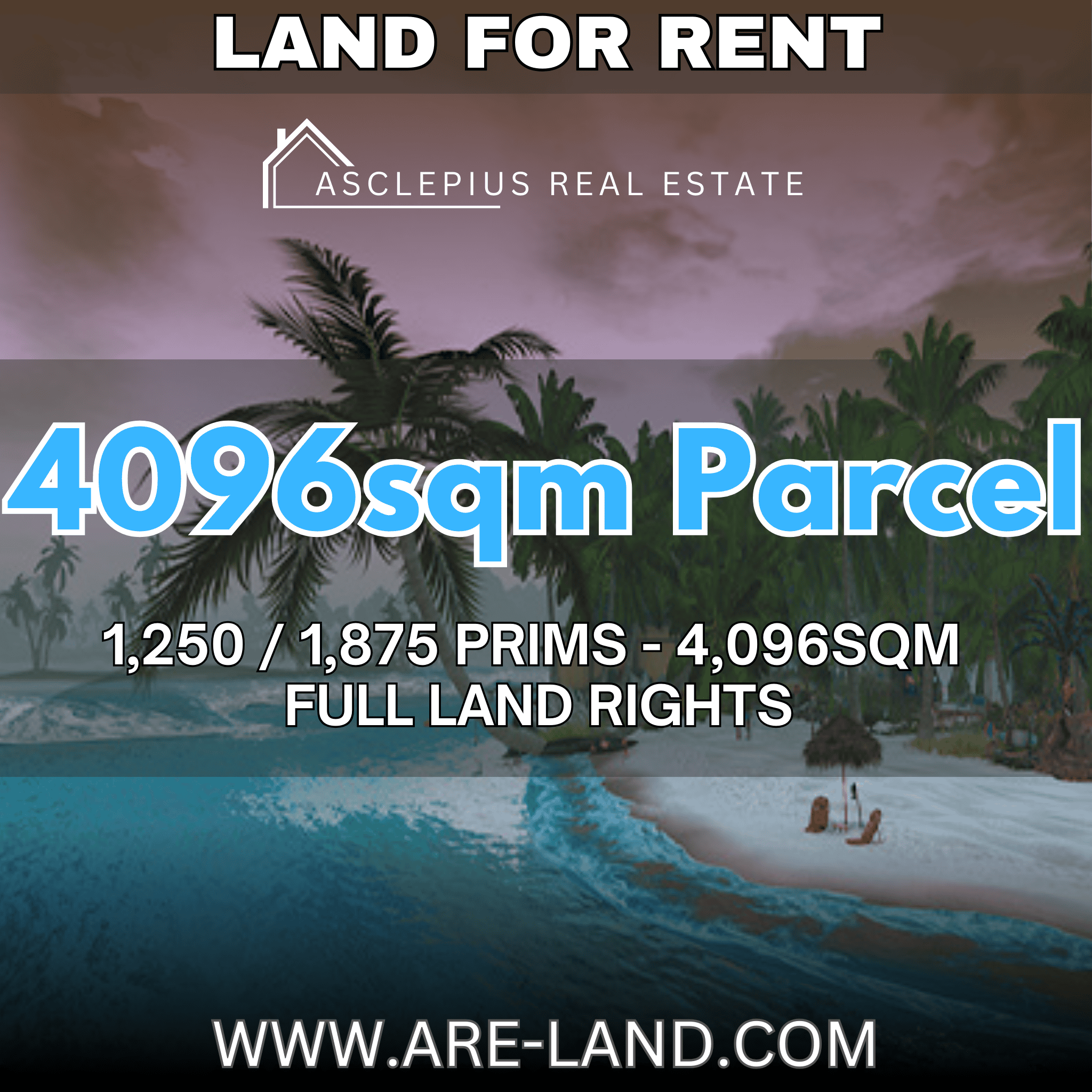 ⭐ Asclepius Real Estate - 4096 sqm plot- NO RULES | L$ 999 /week (5,000 ...