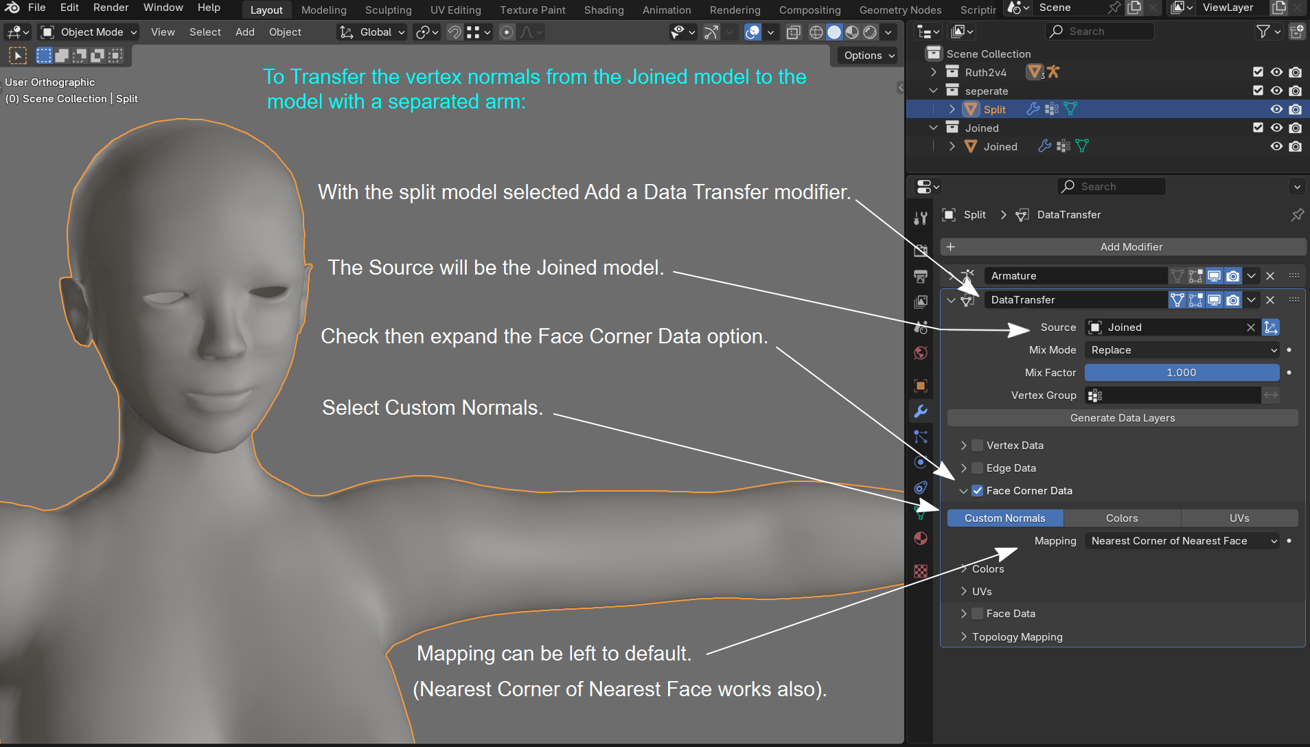 Questions on creating mesh mod parts - how to transfer data? - Mesh ...