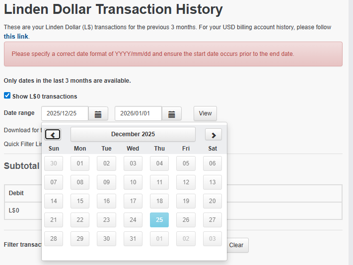 Transaction history issue? - General Discussion Forum - Second Life ...