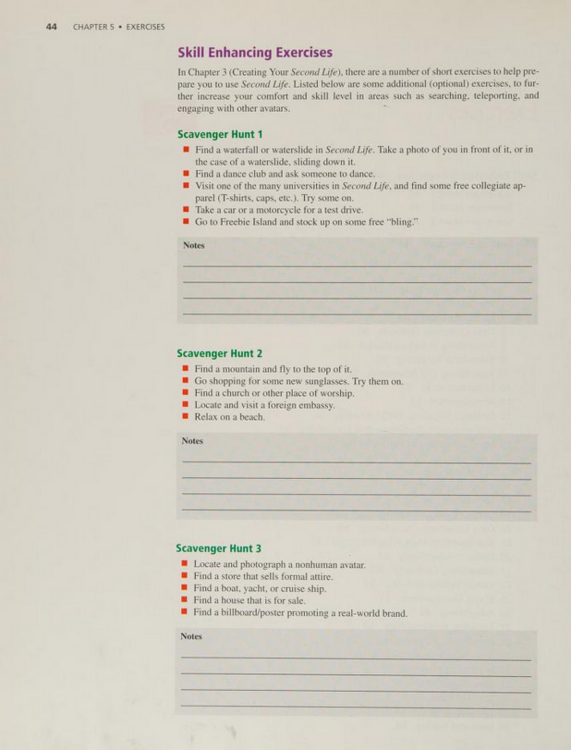 Complete the Following Exercises in Second Life - General Discussion ...