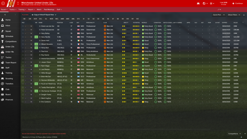 Man United Legends Database - Football Manager General Discussion ...