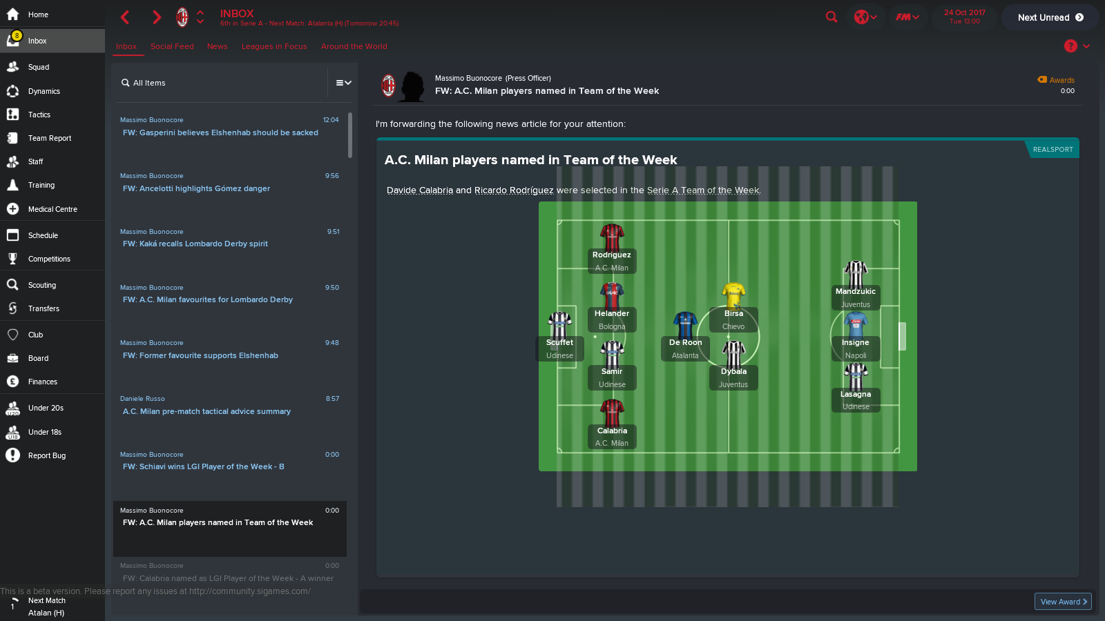 players in team of the week - User Interface Early Access Beta - Sports ...