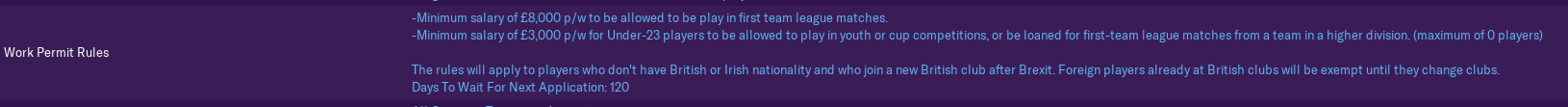Work Permit Rules - Football Manager 2019 - Football Manager General ...