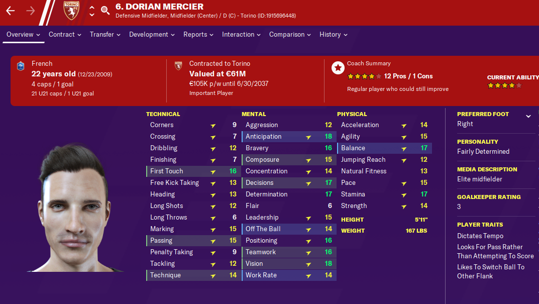 [FM 20] 4-1-4-1 DM Wide, Roles/Instructions in the CM ahead of a ...