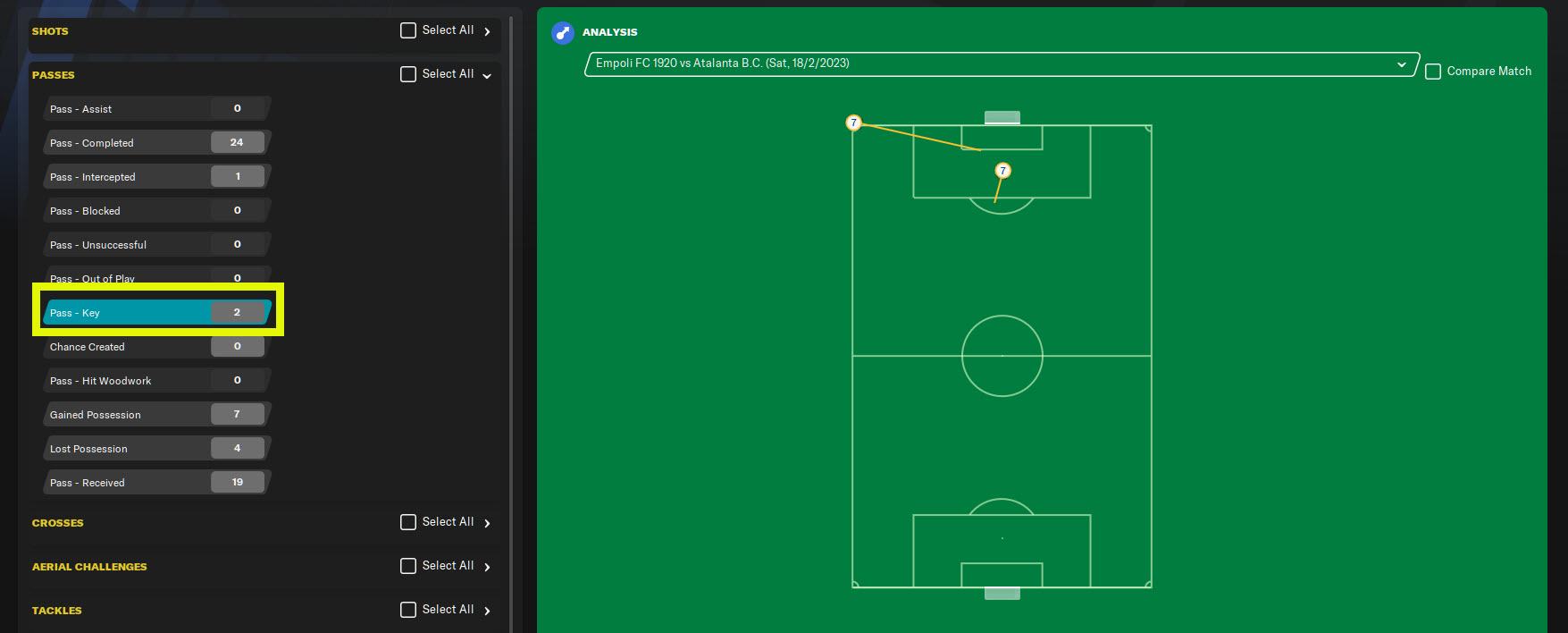 Key passes - Match Engine - AI and Tactics - Sports Interactive Community