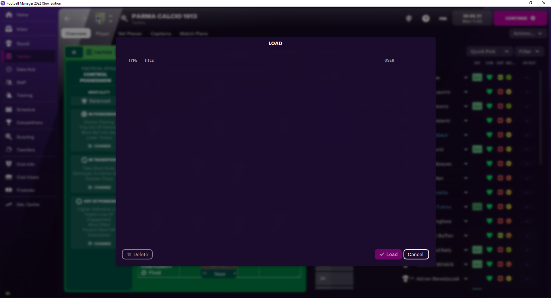 FM 22 XBox - can't load tactics from file - FM Console and FM Touch ...