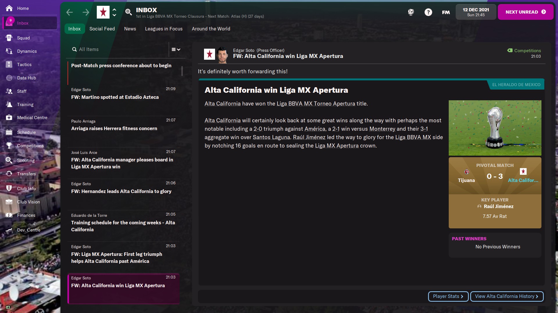 Alta California - FM Career Updates - Sports Interactive Community
