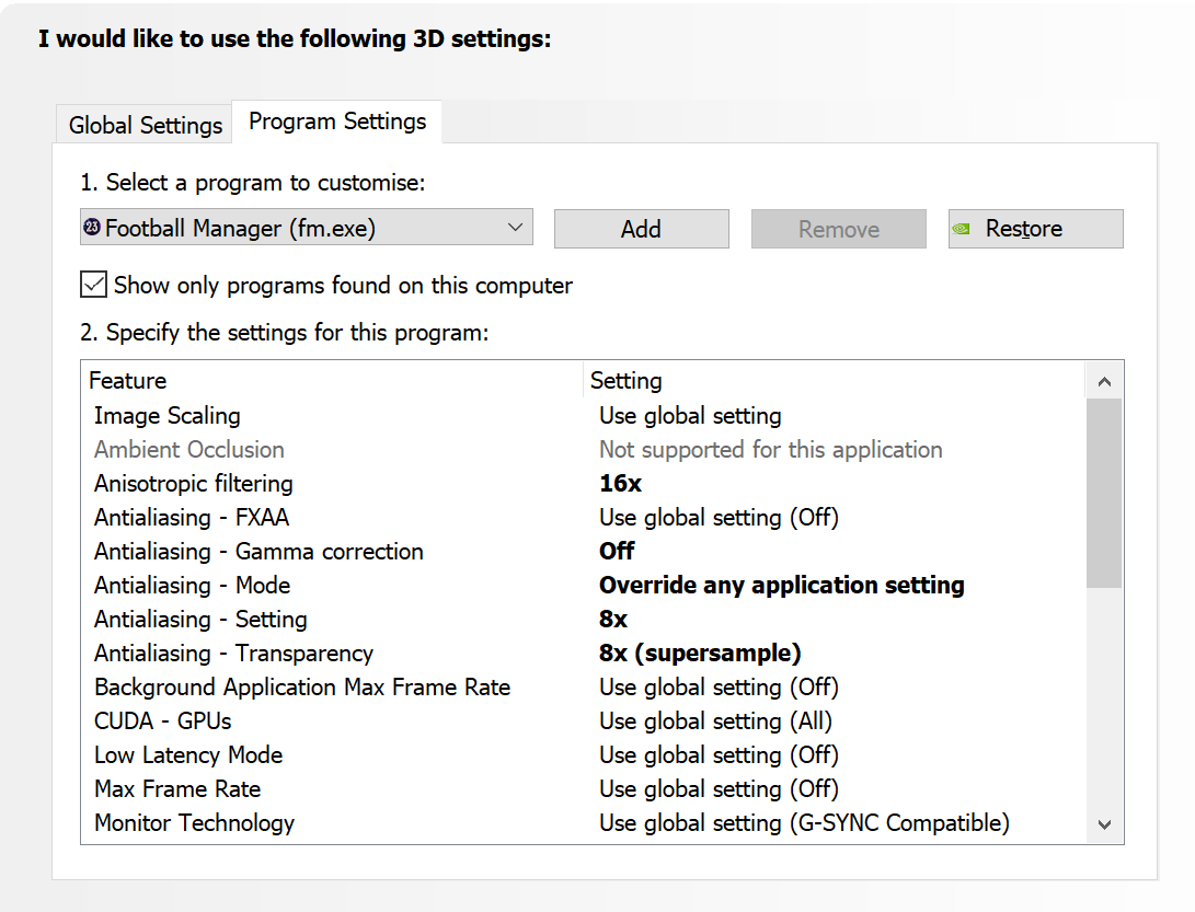 Applying Supersampling Via either Nvidia CP or Nvidia Inspector in FM ...