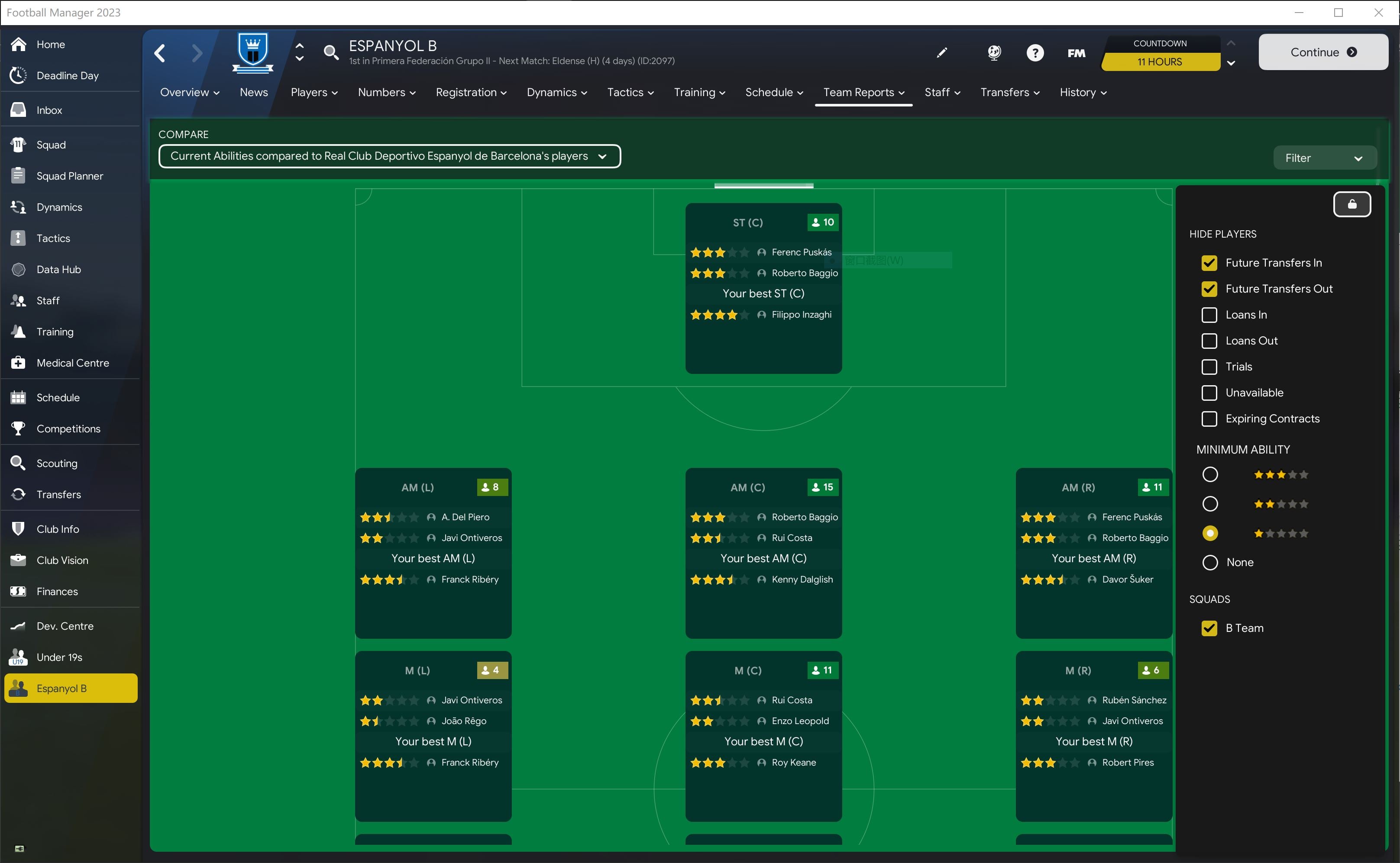 Is it possilbe to bring back the “team report-》squad depth” of senior ...